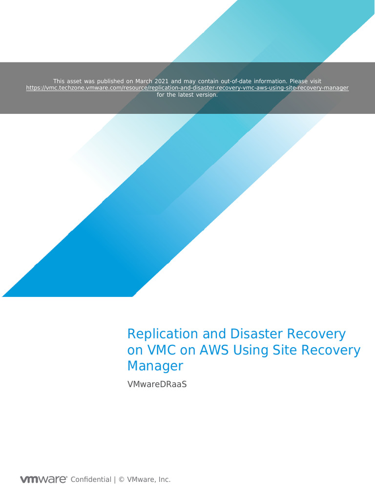 Replication and Disaster Recovery on Vmc on Aws Using Site Recovery Manager Noindex | PDF | Ip ...