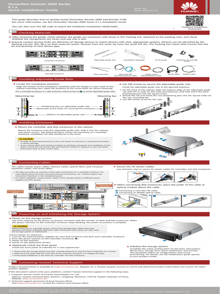 OceanStor Dorado 2000 Series 6.1.x Quick Installation Guide | PDF | Computer Data Storage | Hard ...