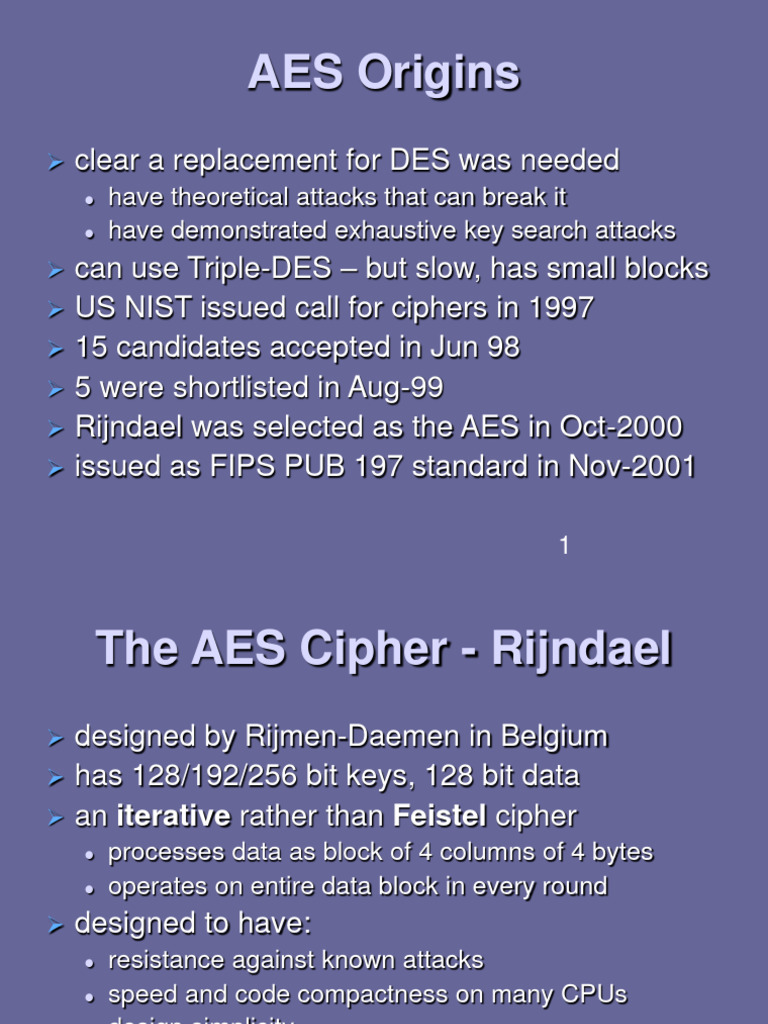 Lecture 16-18 NIS (Block CiphersAES) | PDF | Applied Mathematics | Cyberwarfare