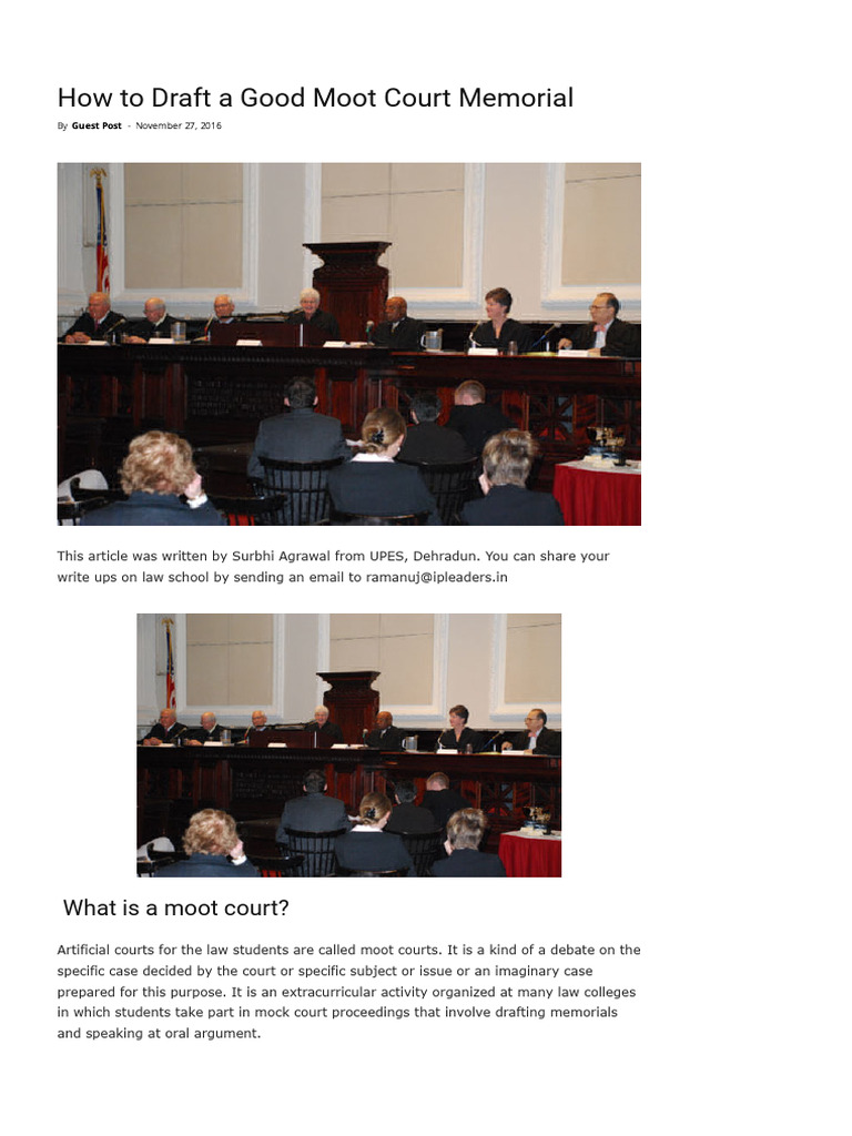 Drafting a Moot Court Memorial Guide | PDF | Public Law | Justice