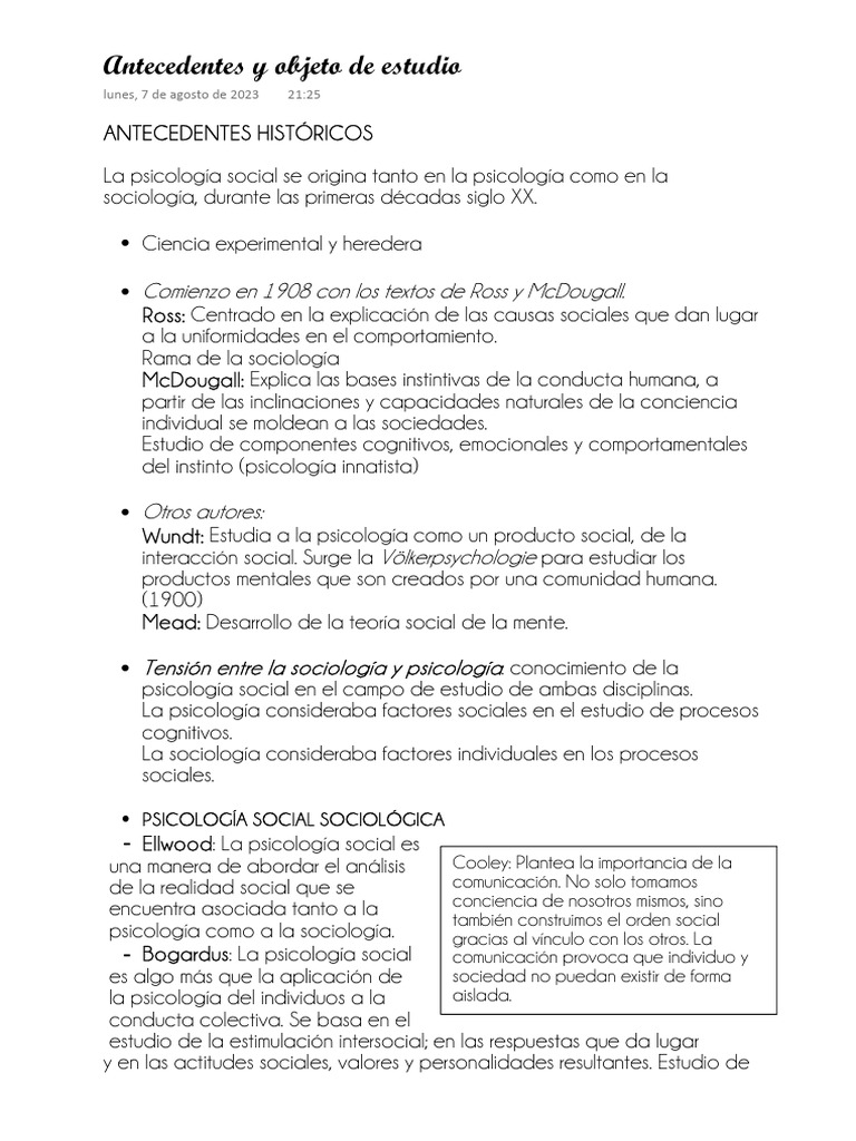 Resumen M1 Y M2 - Psicología Social | PDF | Psicología Social | Sicología