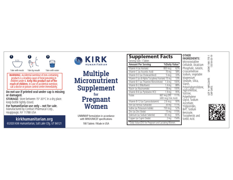 Kirk Vitamin Label | PDF