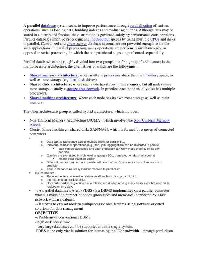 Parallel Dbms | PDF | Parallel Computing | Databases