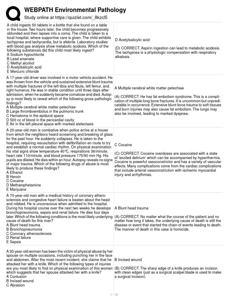 Medical Pathology Case Studies | PDF | Medicine | Causes Of Death
