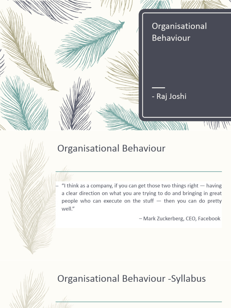 Introduction to Organizational Behavior | PDF | Organizational Behavior ...