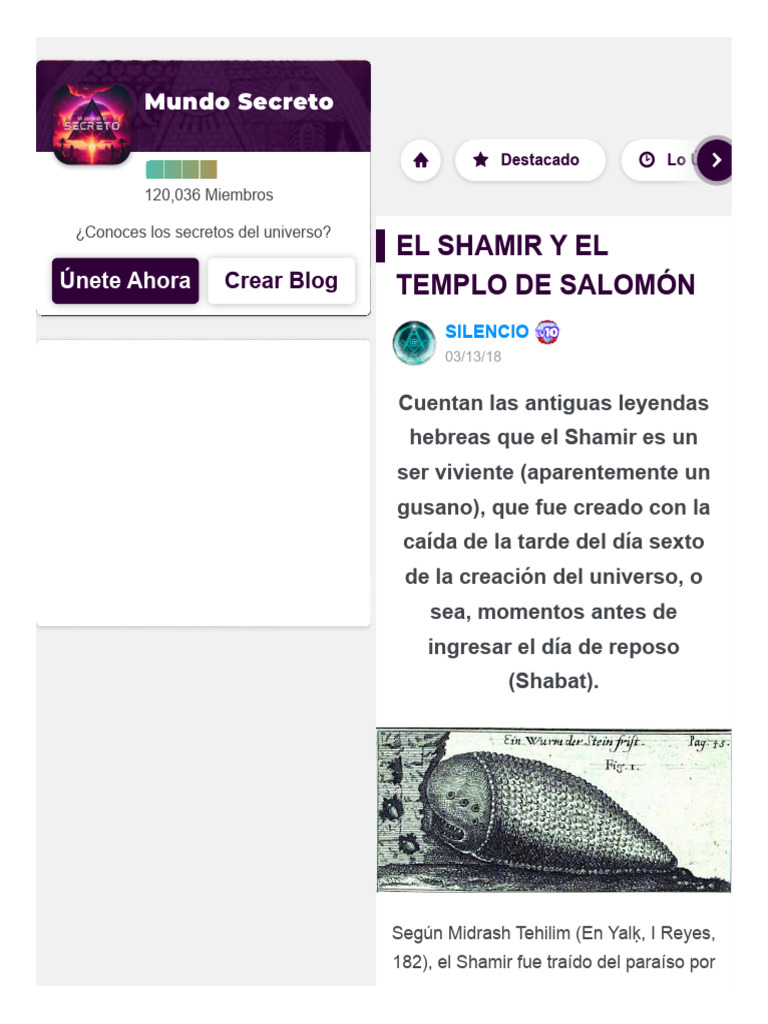 EL SHAMIR Y EL TEMPLO DE SALOMÓN - Mundo Secreto Amino | PDF | Solomons