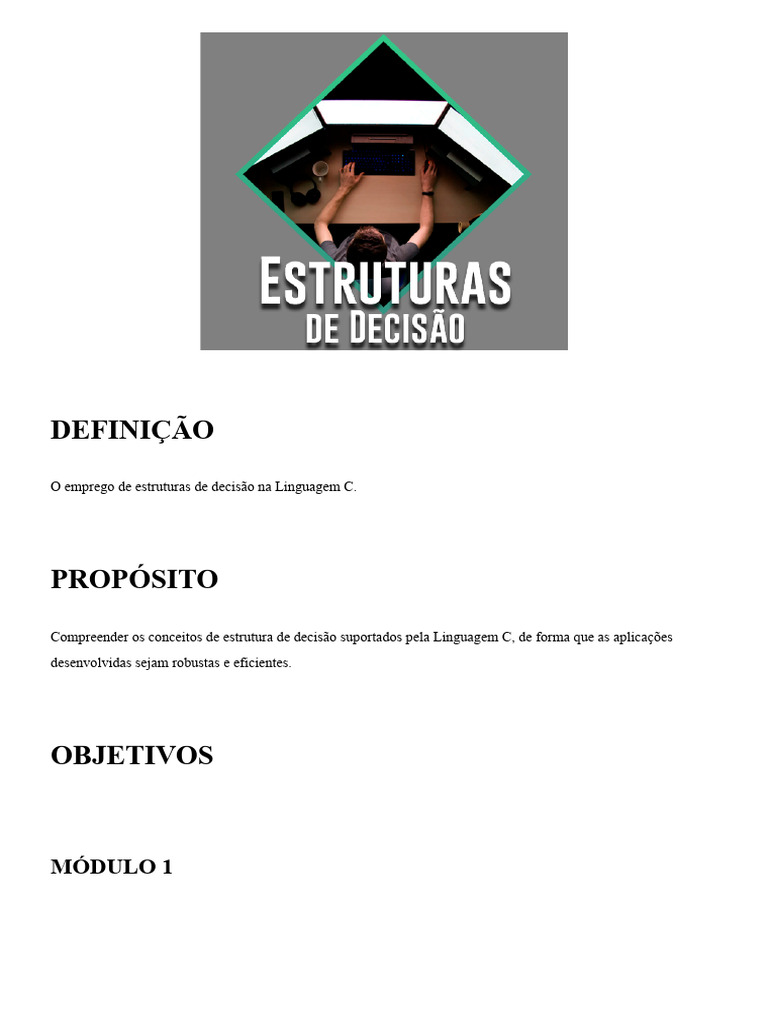 Estruturas de Decisão | PDF