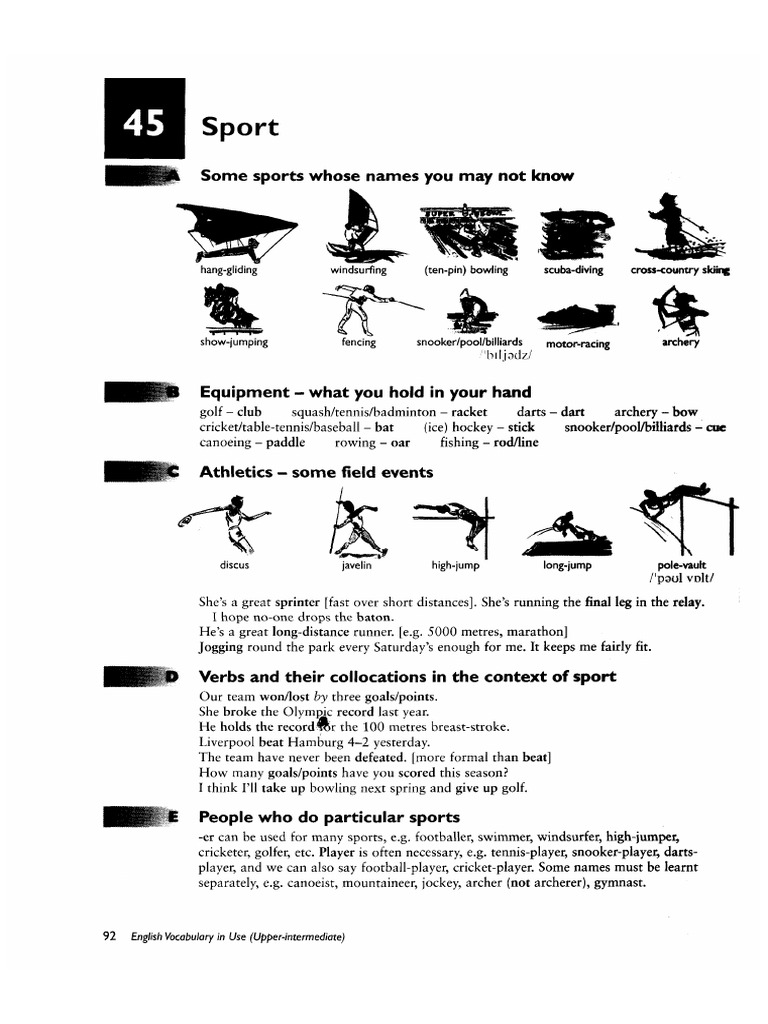 Vocabulary in Use Sports | PDF