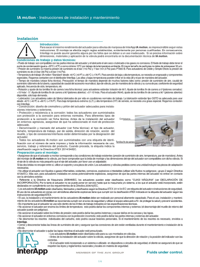 InterApp IA Motion Actuador Rack and Pinion (Español) | PDF | Solenoide ...