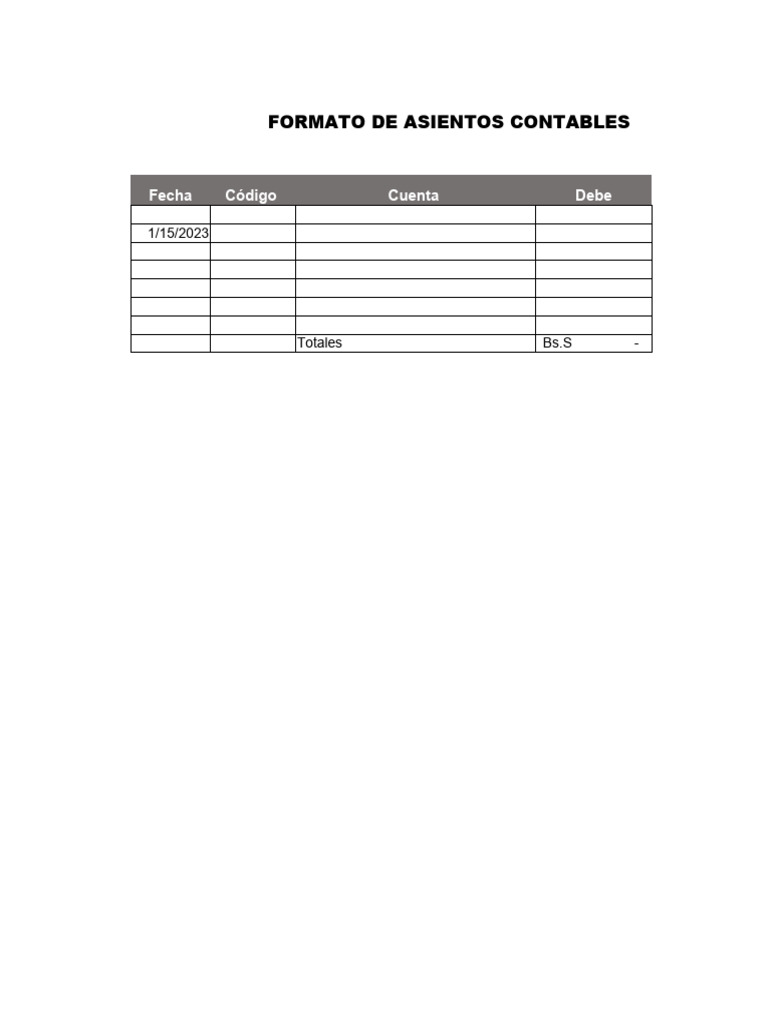 04-Formato Asientos Contables Drive | PDF | Finanzas y administración ...