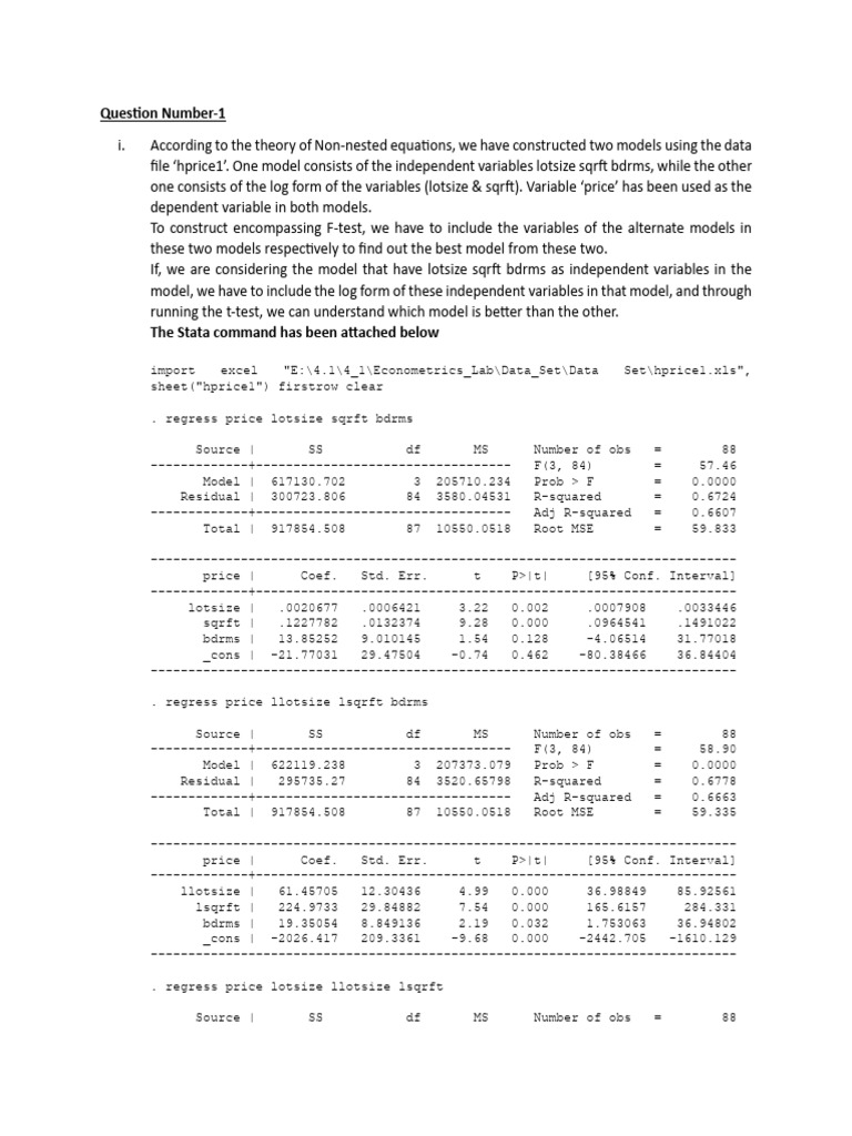 Solutions of Wooldridge Lab | PDF | Coefficient Of Determination | Errors And Residuals