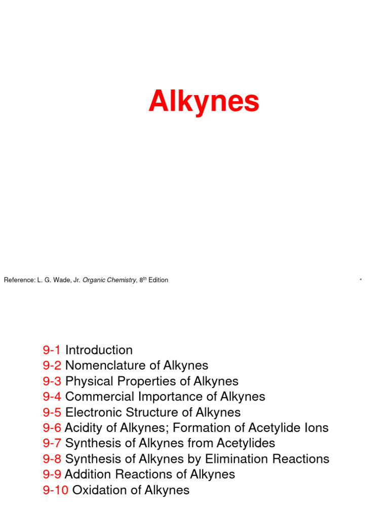 Organic Chemistry Alkynes | PDF