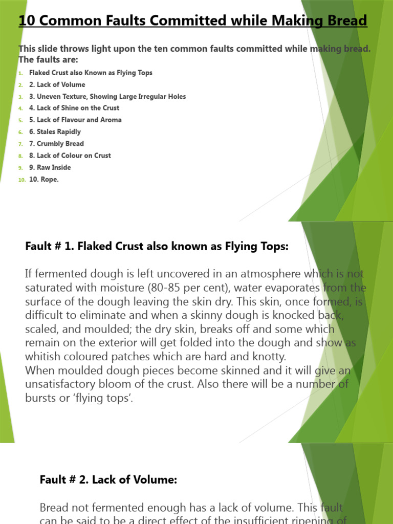 Bread Faults | PDF | Breads | Dough