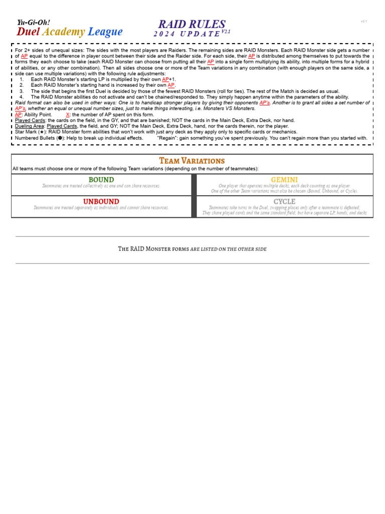 Raid Rules 2024 Update v2 | PDF