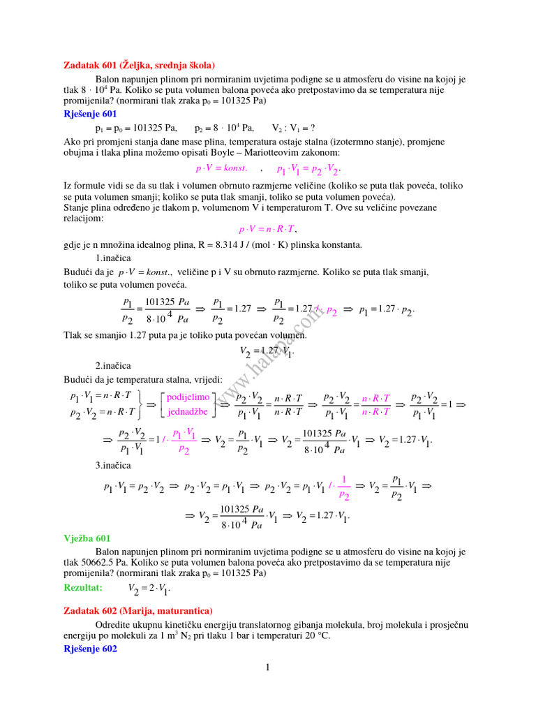 Rješeni Zadaci Iz Fizike 3 | PDF