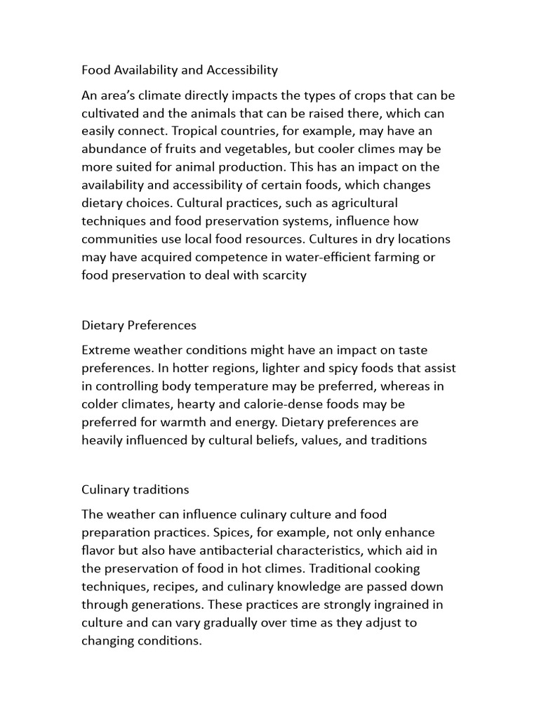 Food Availability and Accessibility | PDF | Foods | Cuisine