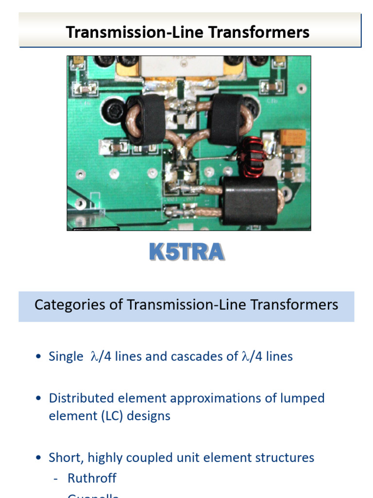 Transmission-Line Transformer Overview | PDF | Transmission Line ...