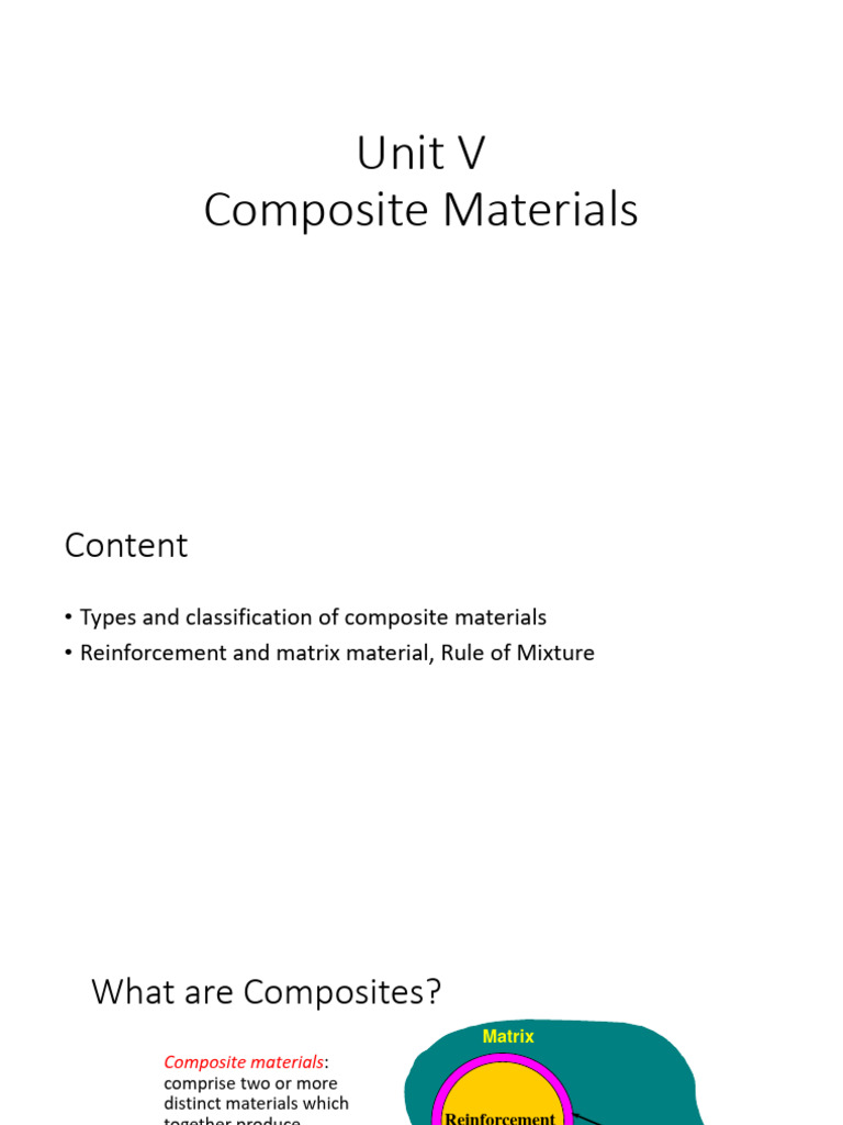 S5 Composite Materials - Classification - Rule of Mixtures | PDF ...