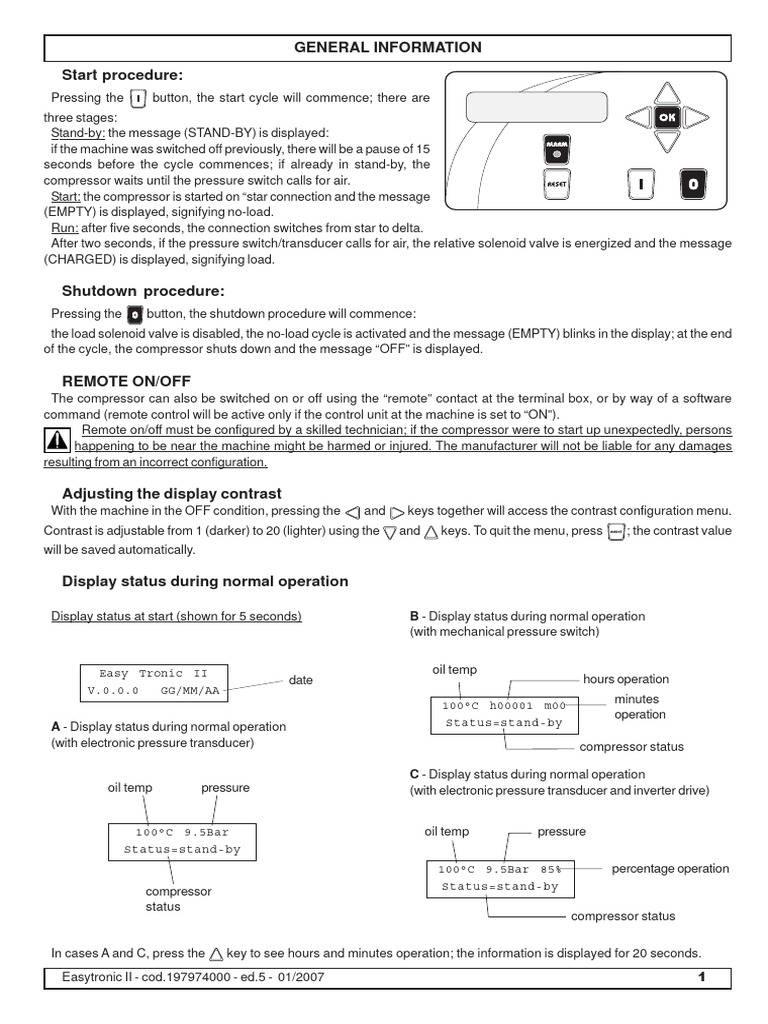 ABAC Fini Easytronic-II-01-04-2008-revision-05-controller-1 | PDF