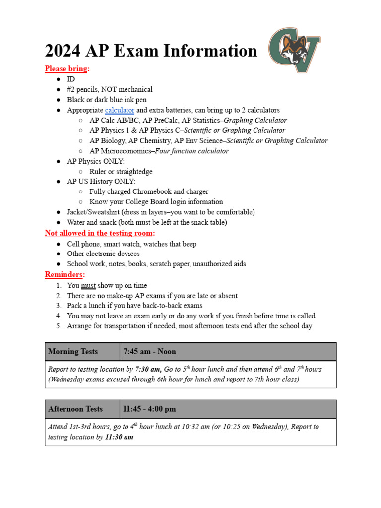 Ap Student Information Sheet 2024 1 | PDF | Advanced Placement