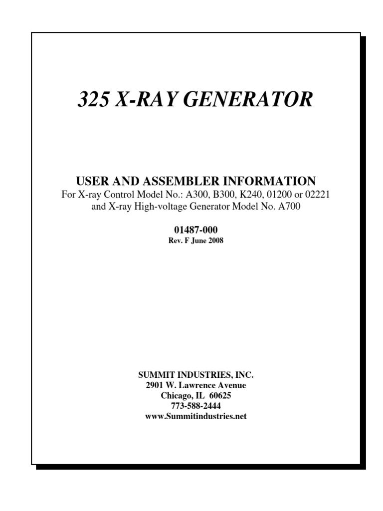 B300 Manual Binder Complete (01487-000 June2008) | PDF | Switch | X Ray