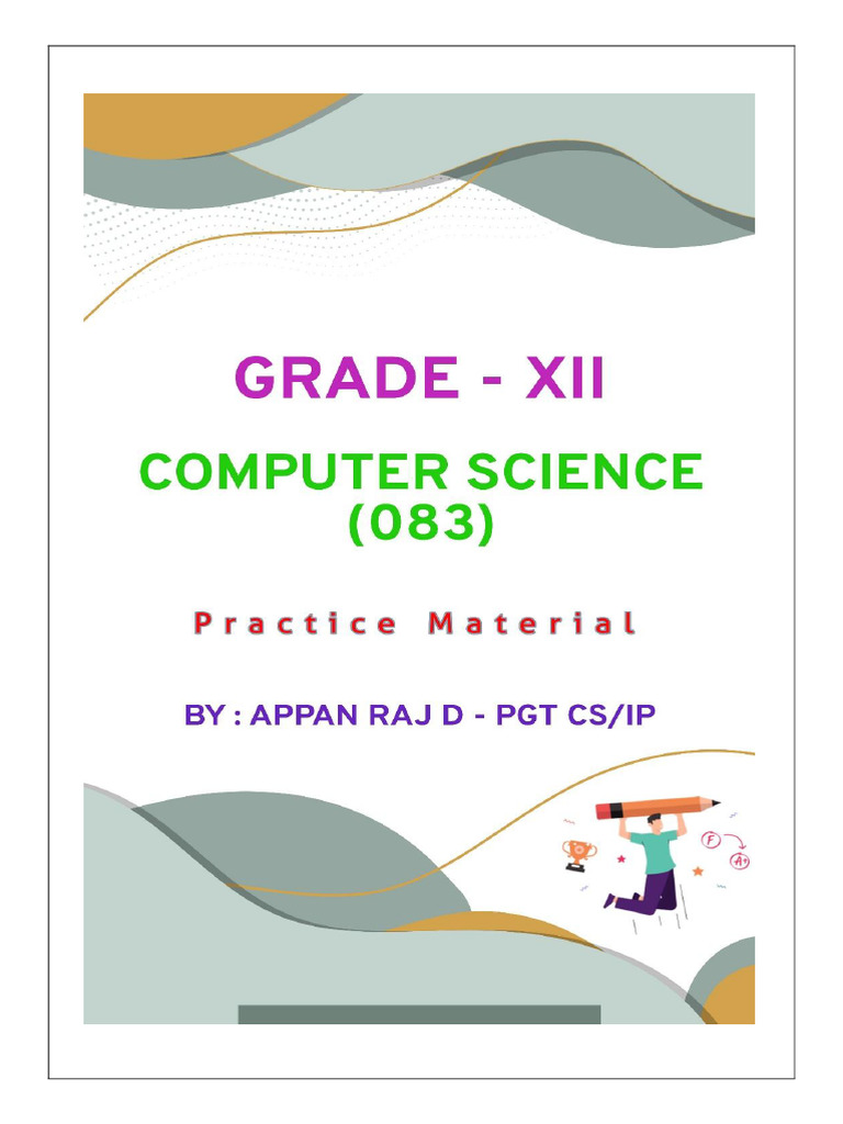Grade 12 CS Practice Material 2023-24 | PDF | Python (Programming Language) | Control Flow