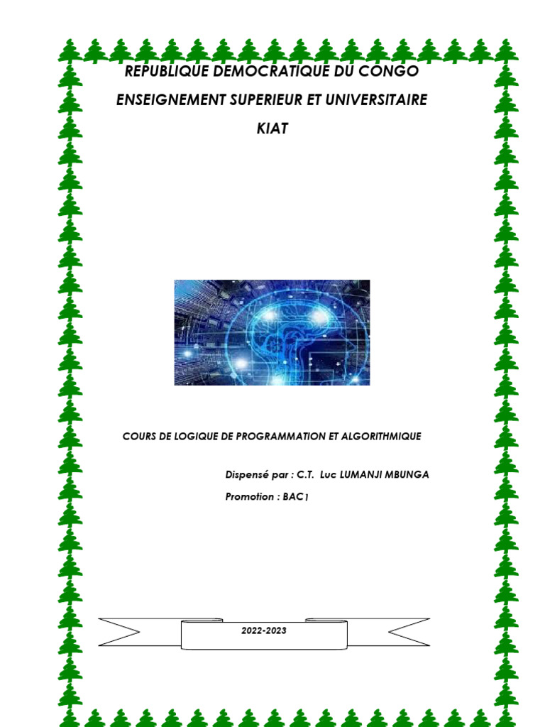 Algorithme Et Programmation Informatique-1 | PDF | Langage de programmation | Programmation ...