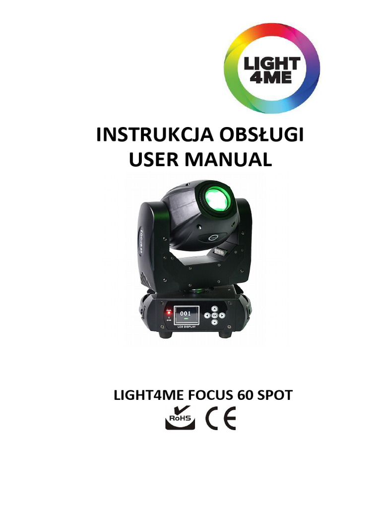 Light4me Focus 60 Spot - Instrukcja Obs Ugi User Manual PL Eng | PDF