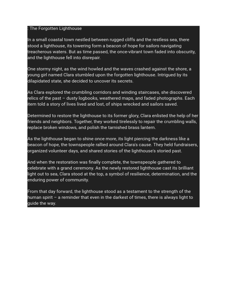 The Forgotten Lighthouse | PDF