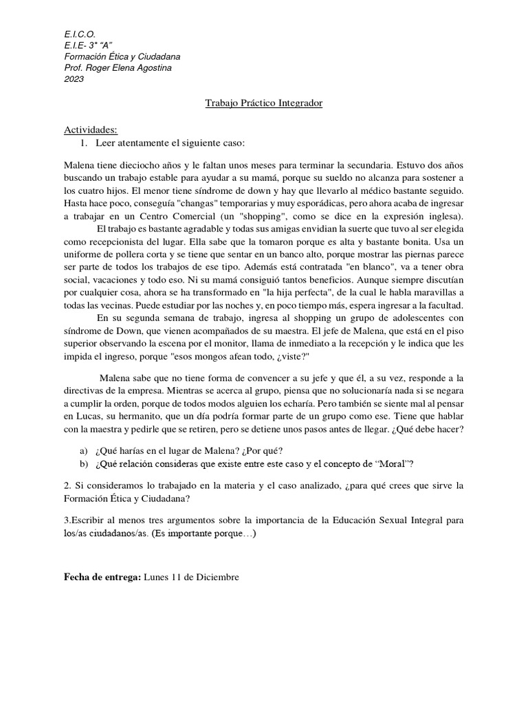 Trabajo Práctico Integrador - FEC - 3° - EICO | PDF