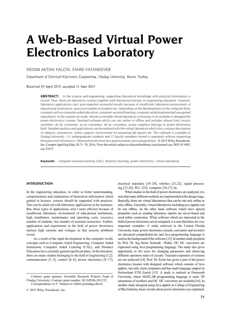 A Web-Based Virtual Power Electronics Laboratory | PDF | Power Inverter ...