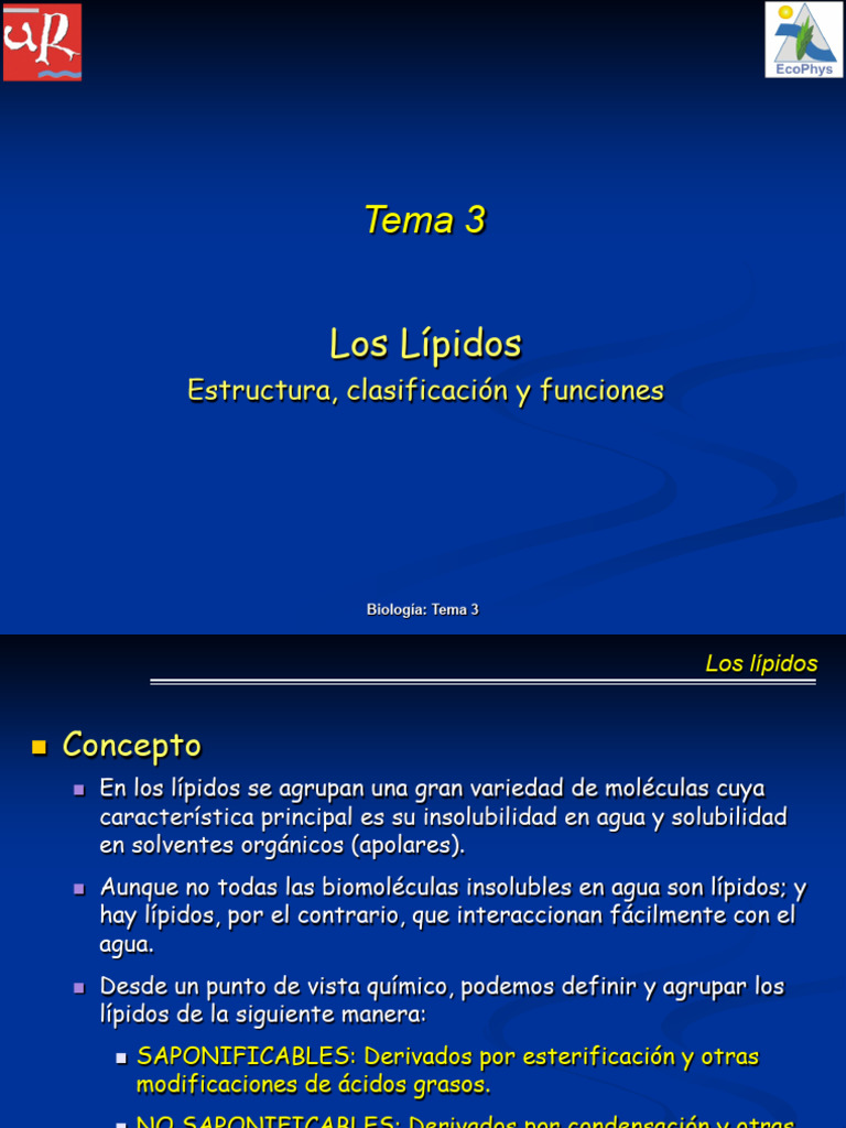 Tema 03. Lípidos | PDF | Lípido | Ácido graso