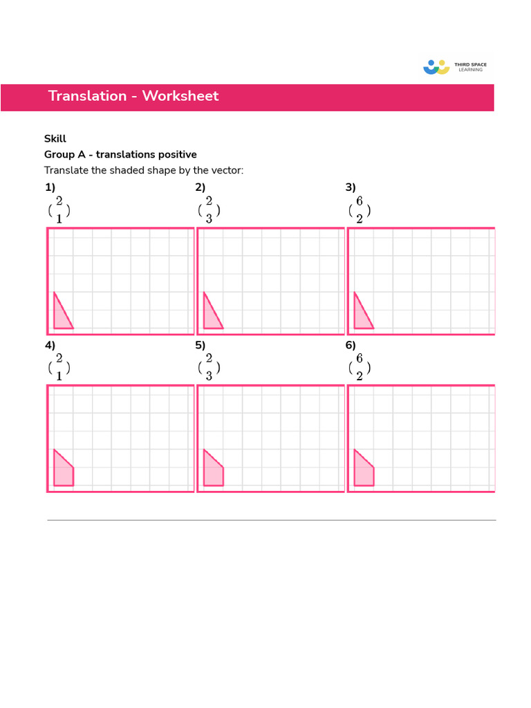 Third Space Learning Translation GCSE Worksheet | PDF | Shape ...