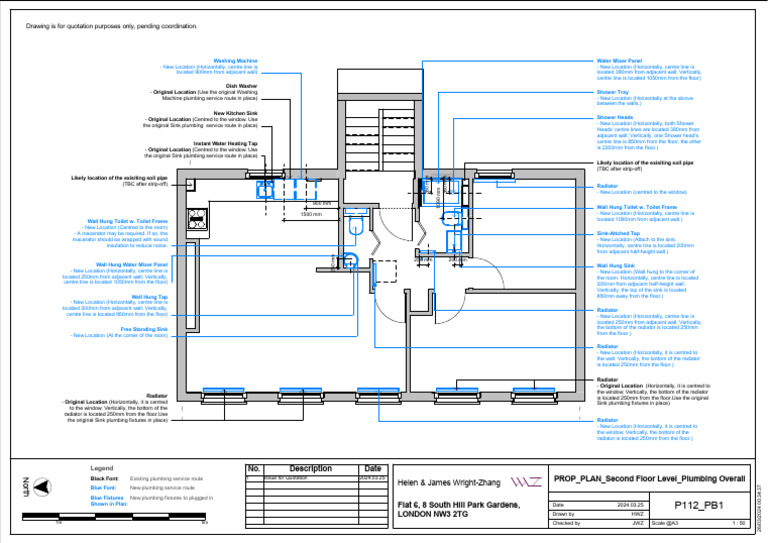 Kitchen and Bathroom Plumbing Layout | PDF | Wall | Tap (Valve)
