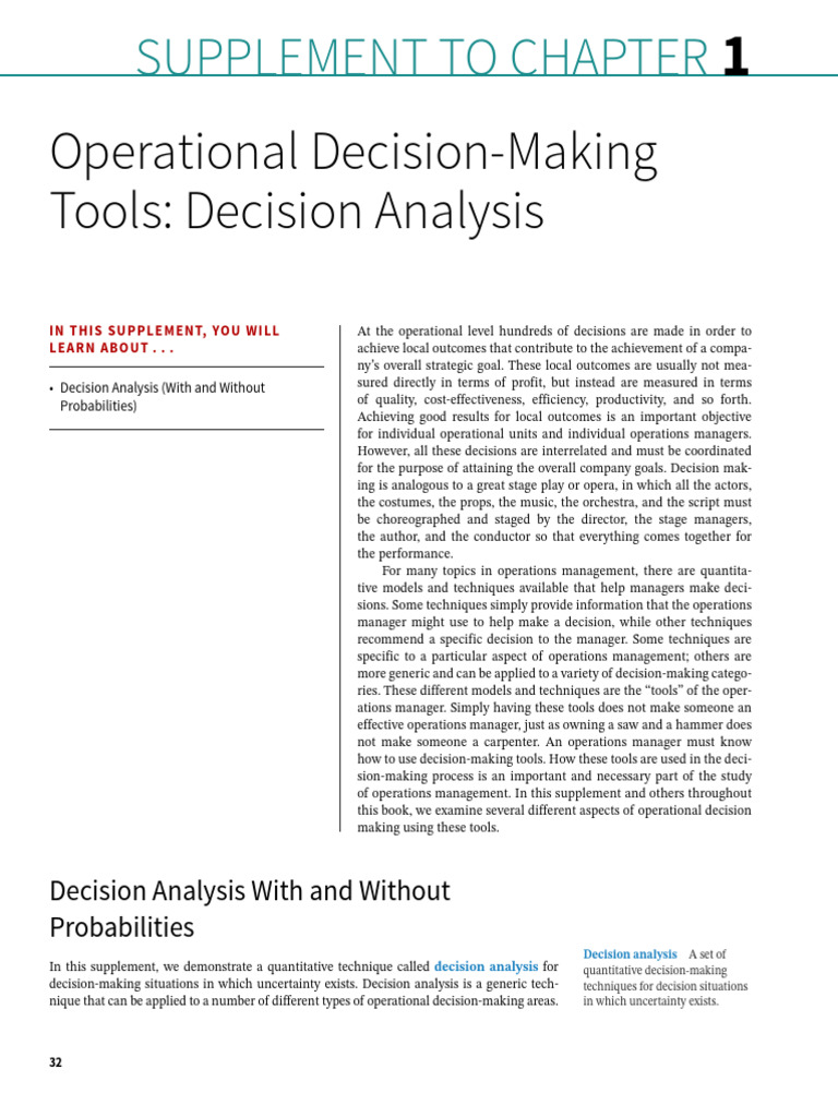 OM Unit 2 Decision Analysis | PDF | Decision Making | Uncertainty