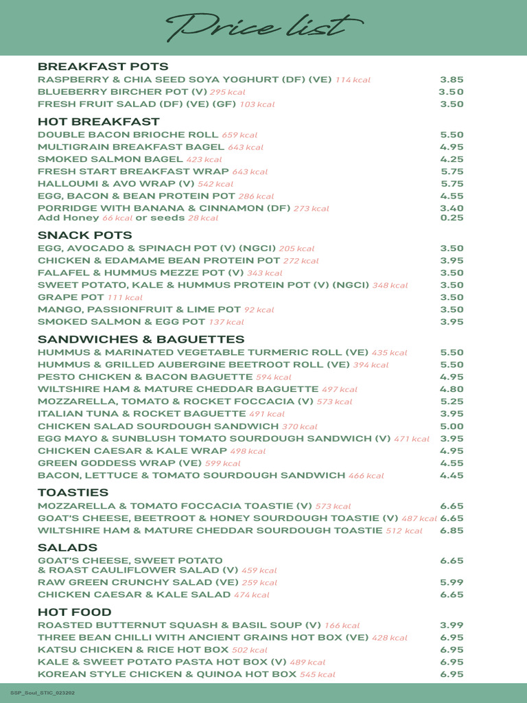 Soul and Grain Menu | Download Free PDF | Salad | Bacon