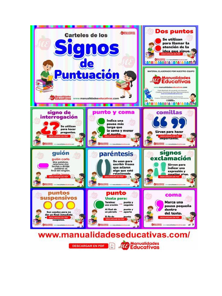 Signos de Puntuacion Grado 1 | PDF
