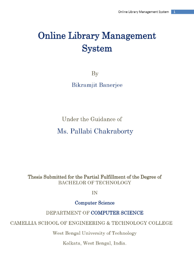 online library management system srs | PDF