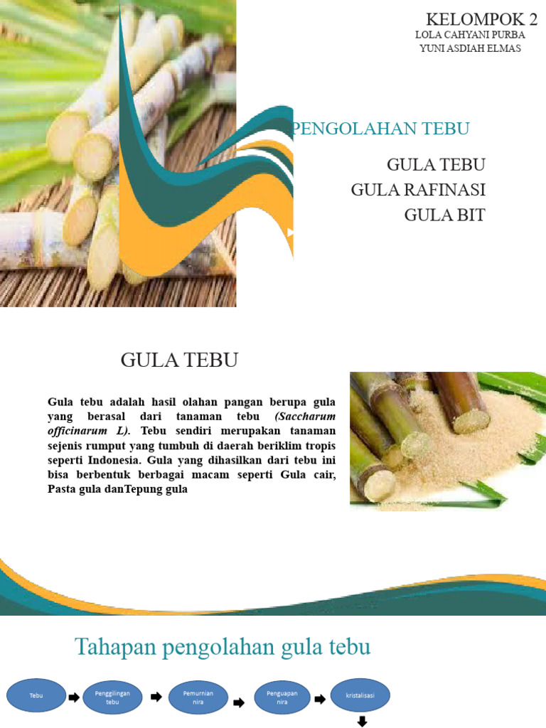 Revisi PPT Perkebunan Pengolahan Tebu Yuni Lola | PDF