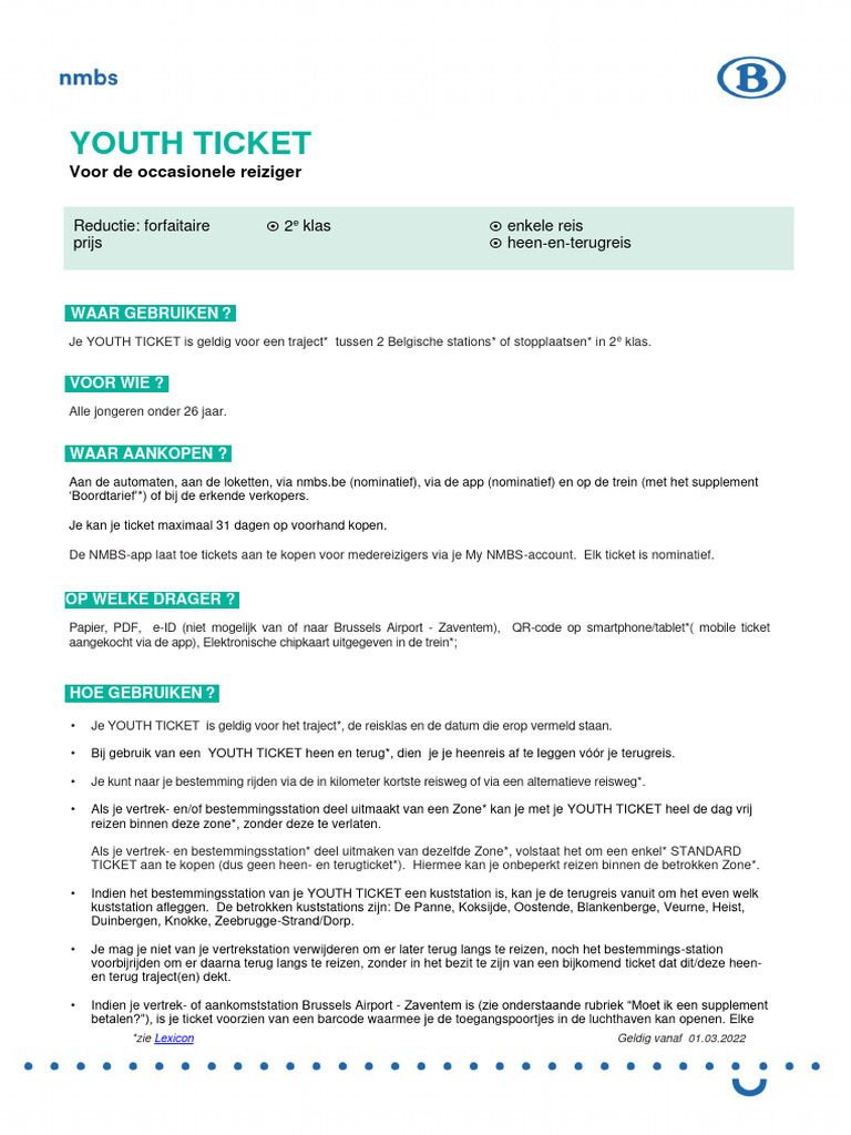 Youth Ticket NL 20220301 | PDF