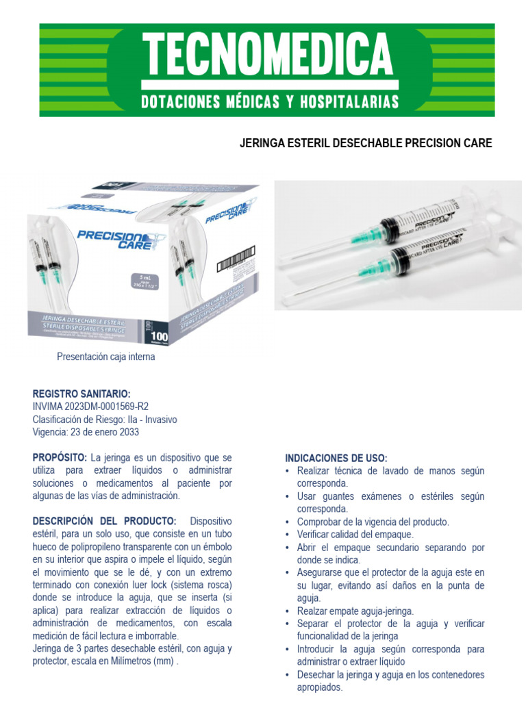 FT-MED-005 Jeringas | PDF | Hogar, jardinería y bricolaje