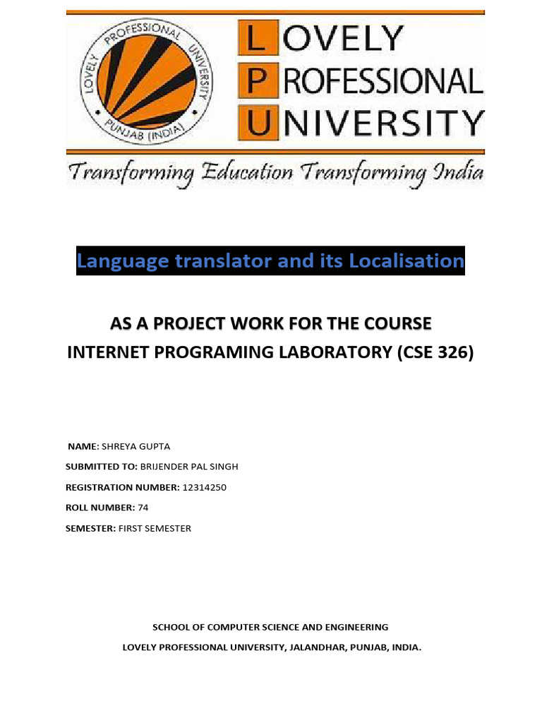 Language Translator and Its Localisation | PDF | Html | World Wide Web