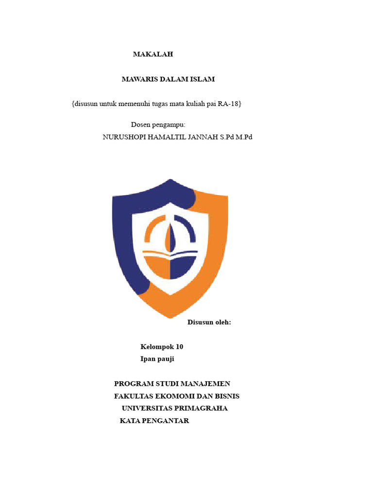 Makalah Ipan Pauji Mawaris Dalam Islam | PDF | Agama & Spiritualitas