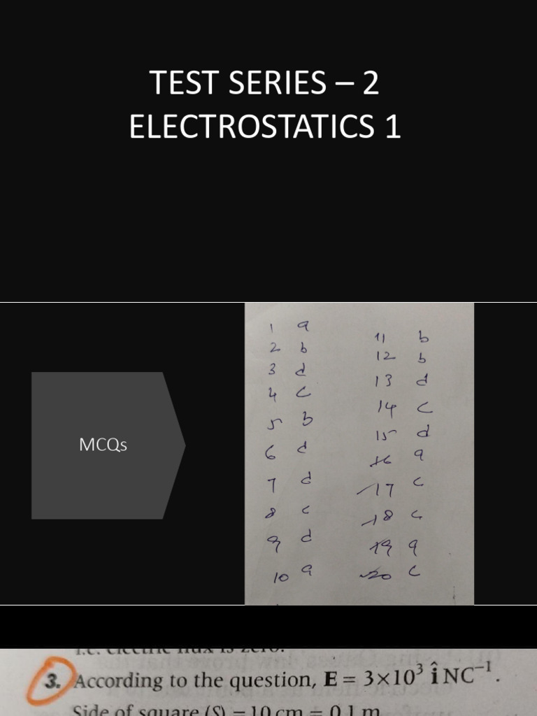 Electrostatics 1 - Answer Key | PDF | Science & Mathematics | Computers