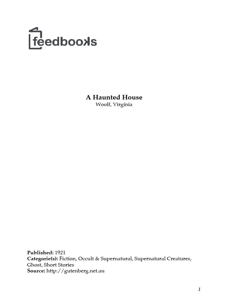 Virginia Woolf's A Haunted House | PDF | To The Lighthouse | Virginia Woolf