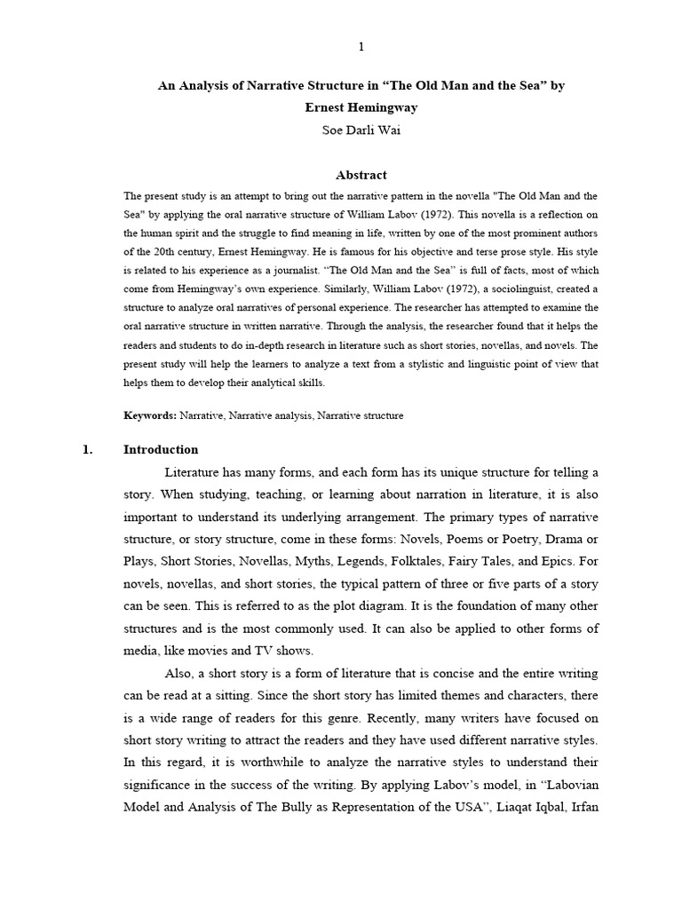 4 An Analysis of Narrative Structure in The Old Man and The Sea ...