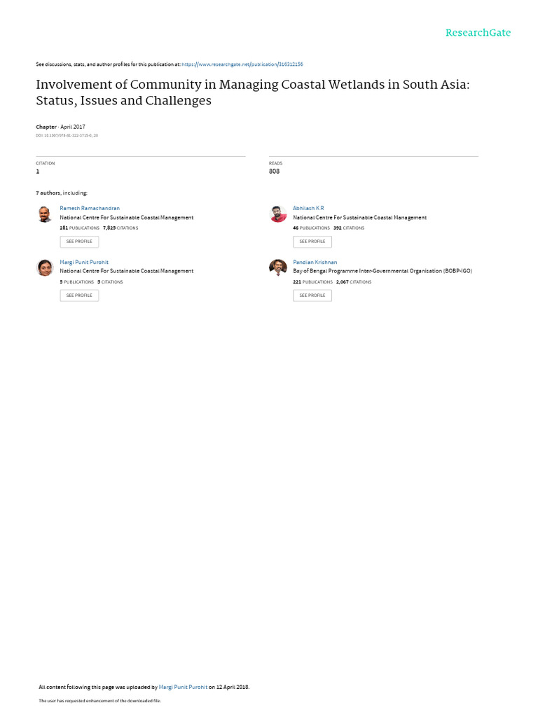 Ramesh, R. Et. Al - Involvement of Community in Managing Coastal ...