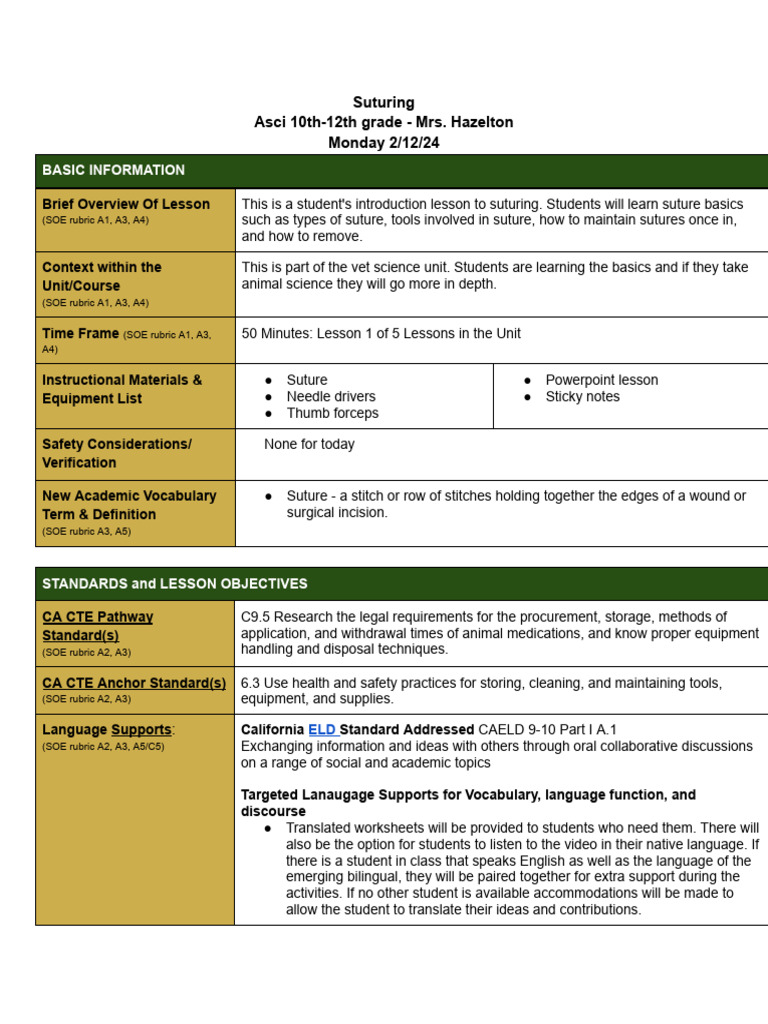 Asci Lesson Plans | PDF | Educational Assessment | Learning