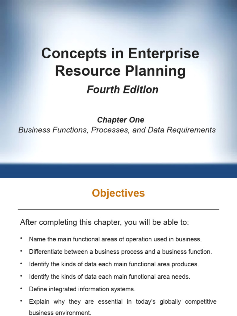 Chapter 1 - Business Functions, Processes, and Data Requirements ...
