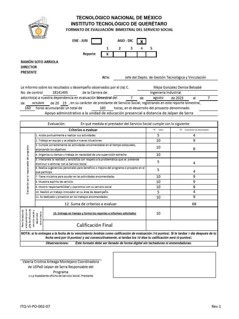 Mejia Gonzalez Denise Betsabe - Reporte 1 | PDF